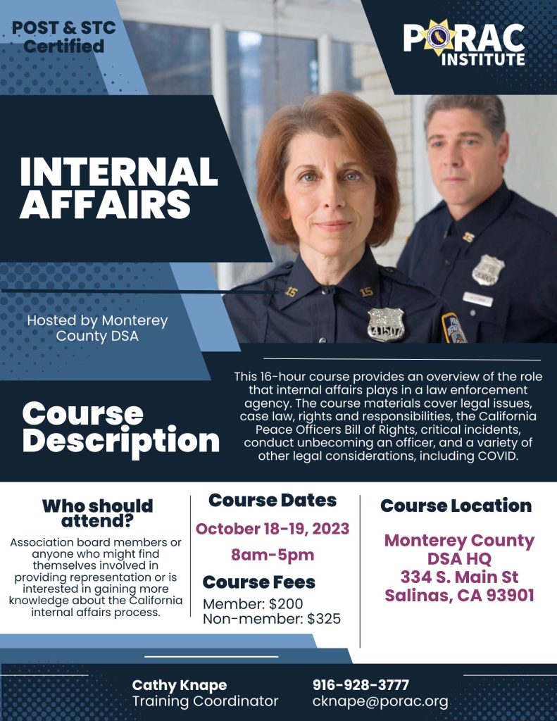 Internal Affairs - Peace Officers Research Association of California