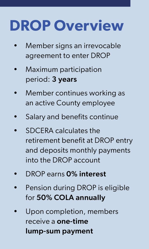 San Diego County DSA Implements a DROP Program - Peace Officers ...